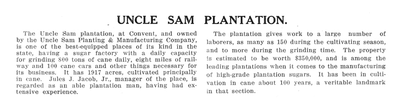 Uncle Sam Plantation at Convent, Louisiana (Louisiana... Resources ...